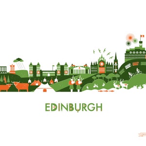Edinburgh Skyline Print - Etsy UK