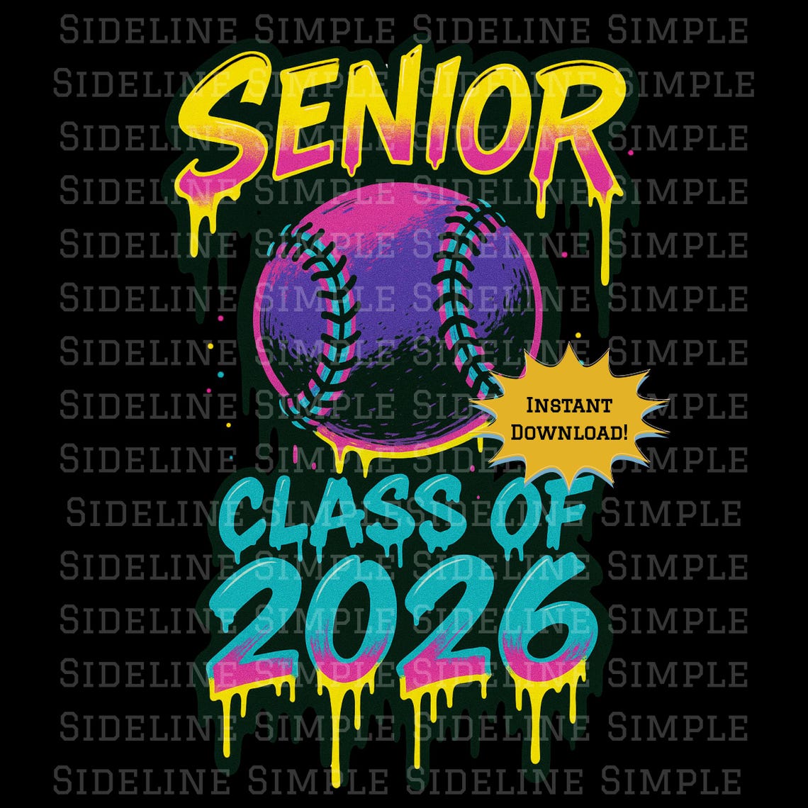 Softball Senior 2026 PNG: Drip Graffiti Design (digital Download) - Etsy