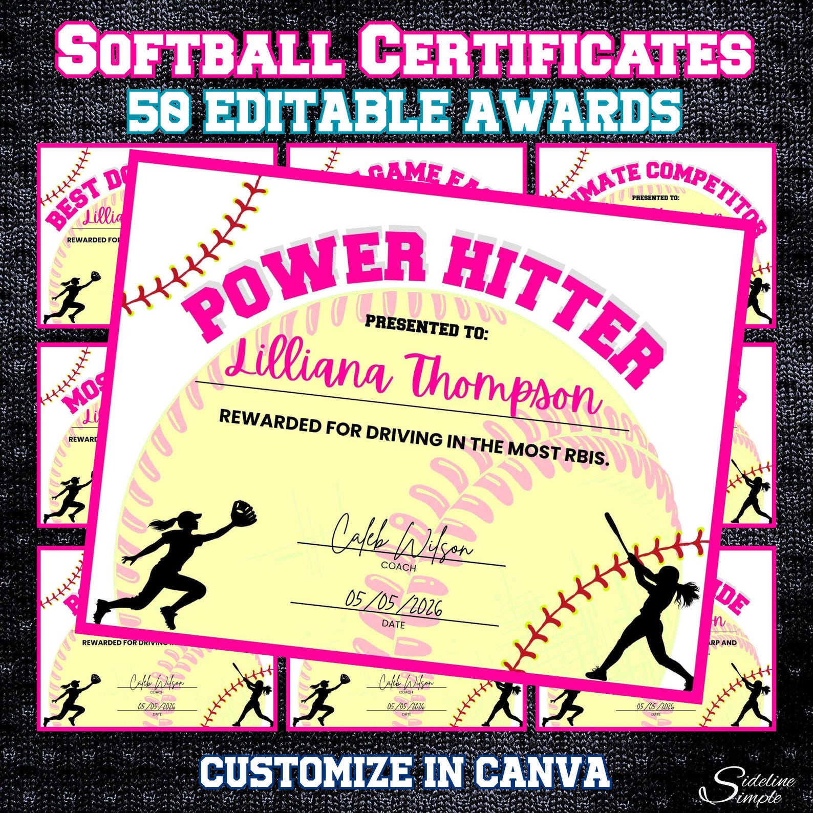 Editable Softball Award Certificates – 50 Printable Templates | Create ...
