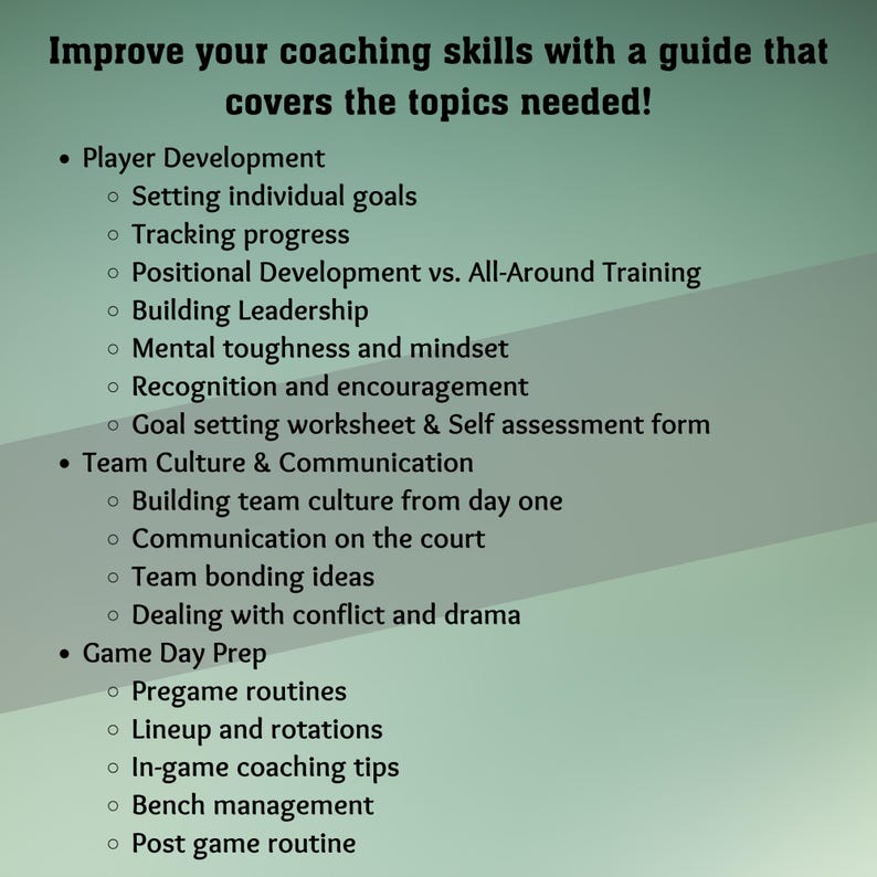 Printable Volleyball Coaching Guide – Practice & Game Day Binder ...