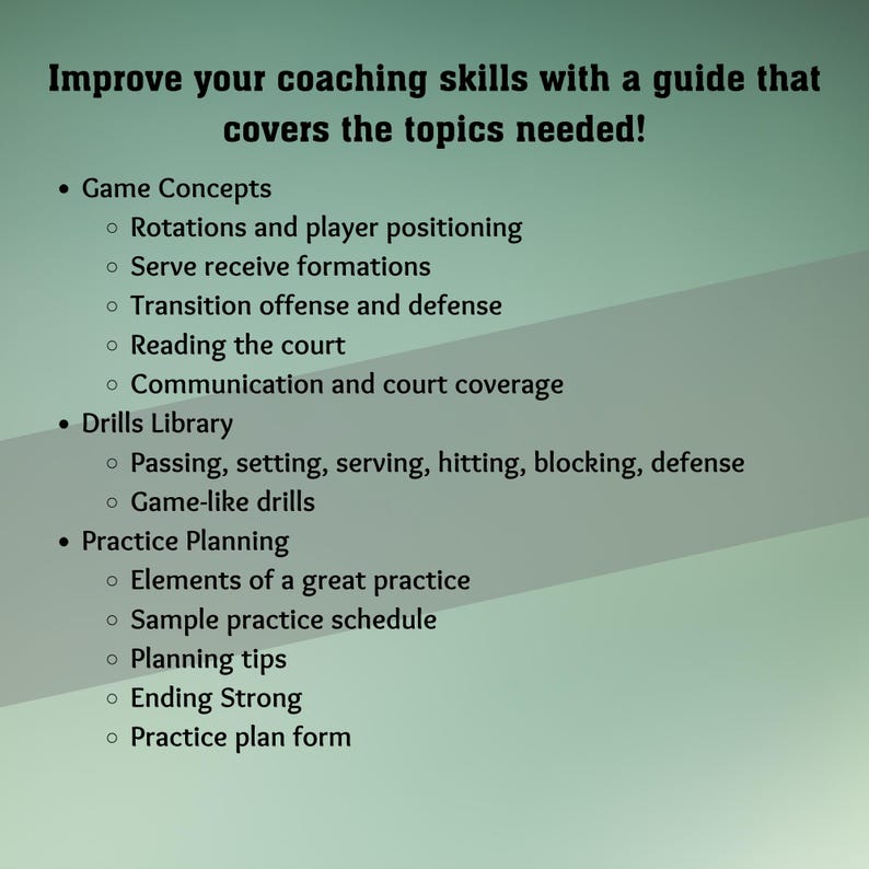 Printable Volleyball Coaching Guide – Practice & Game Day Binder ...