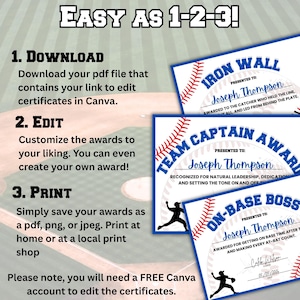 Editable Baseball Award Certificates – 30+ Printable Templates | Team ...