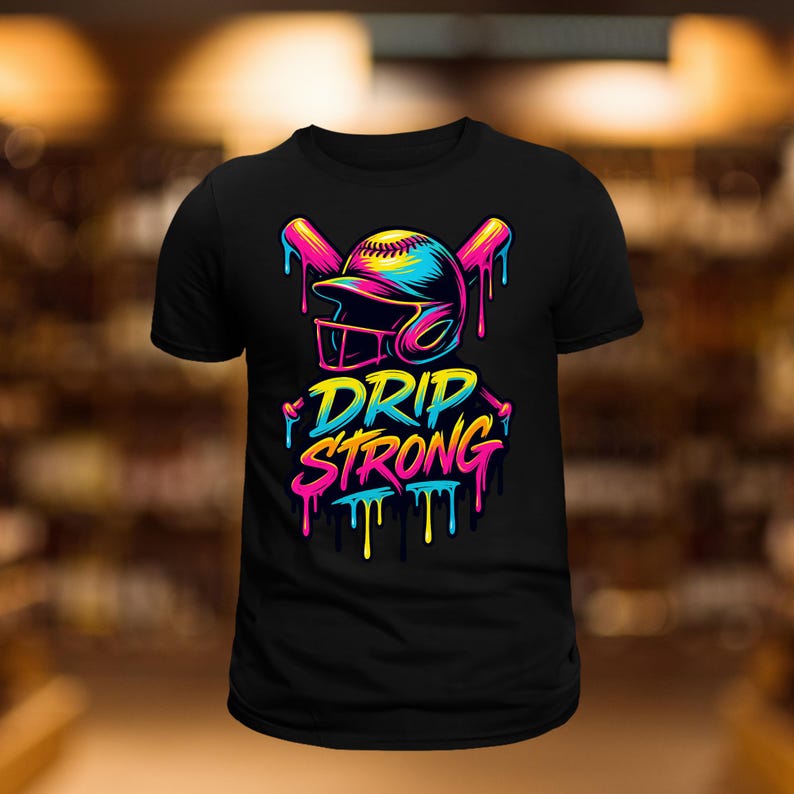 Neon Graffiti Baseball Helmet PNG: Drip Strong Sublimation Design ...