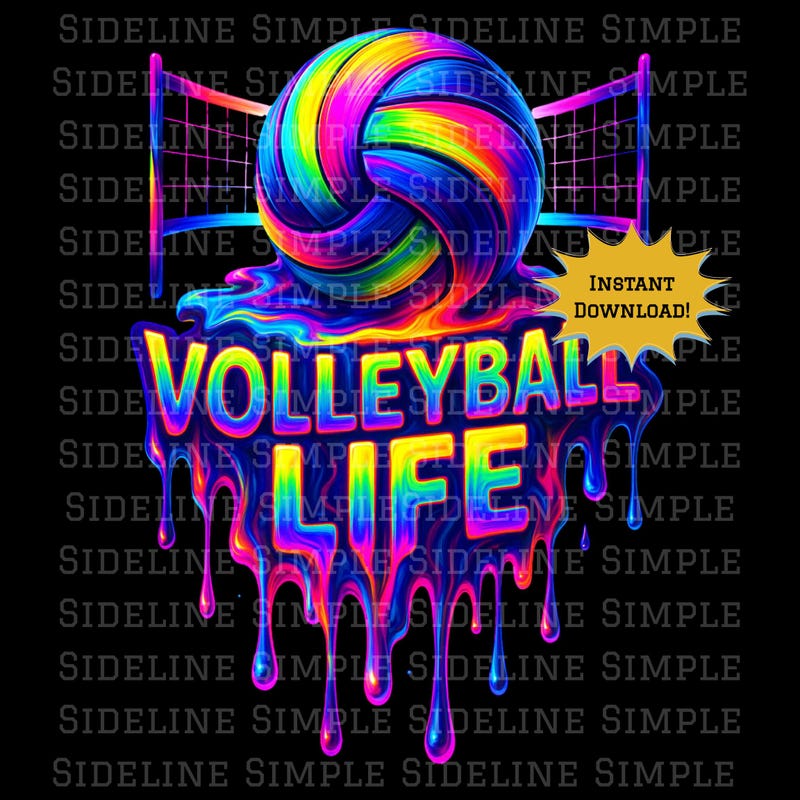 Neon Drip Volleyball - Etsy