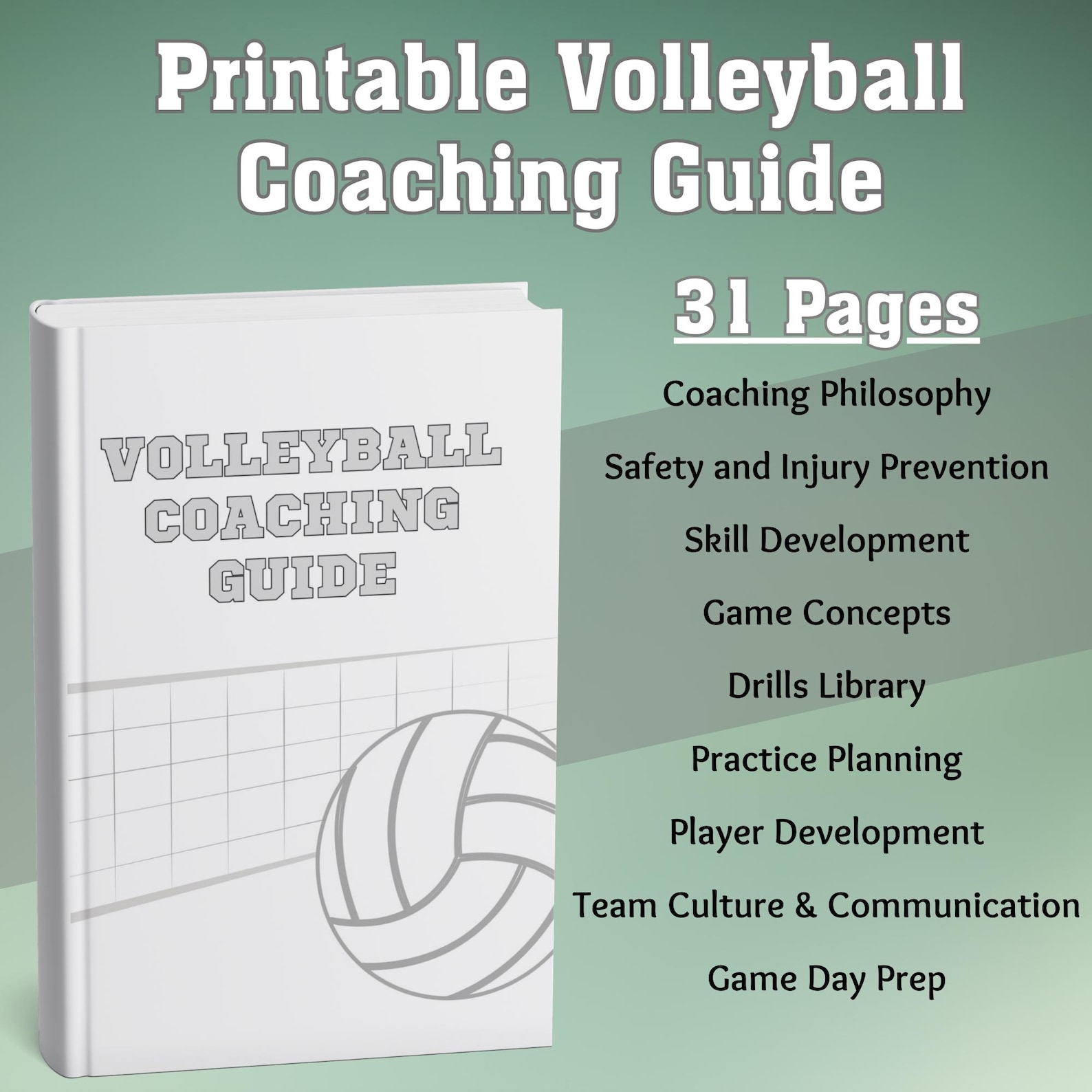 Printable Volleyball Coaching Guide – Practice & Game Day Binder ...
