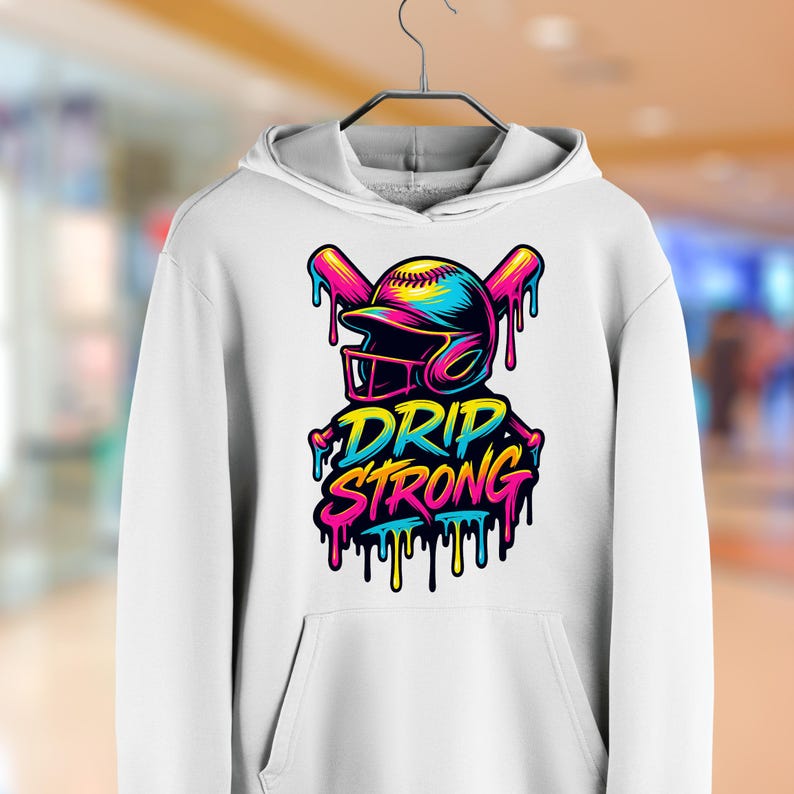 Neon Graffiti Baseball Helmet PNG: Drip Strong Sublimation Design ...