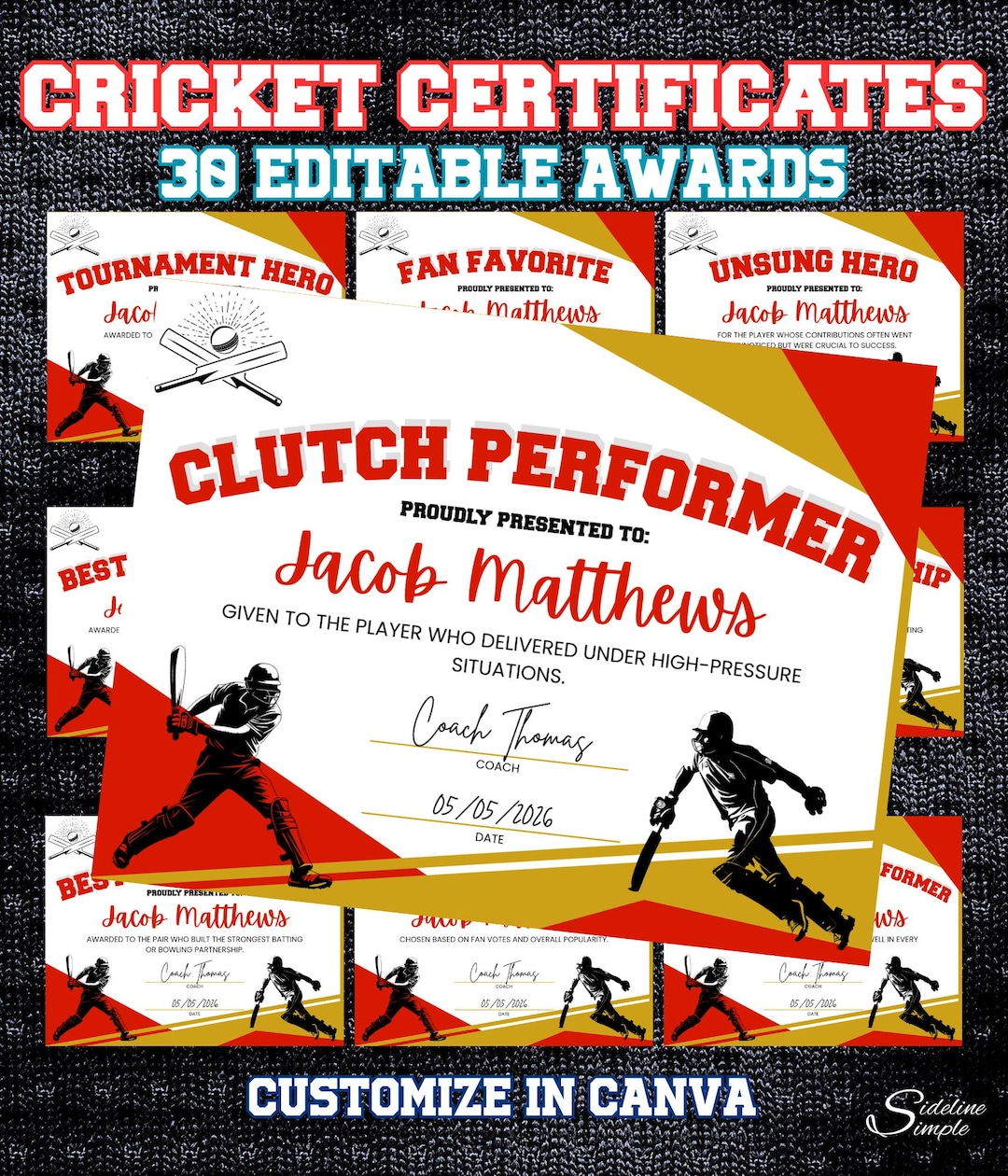 Editable Cricket Award Certificates – 30+ Printable Templates | Team ...