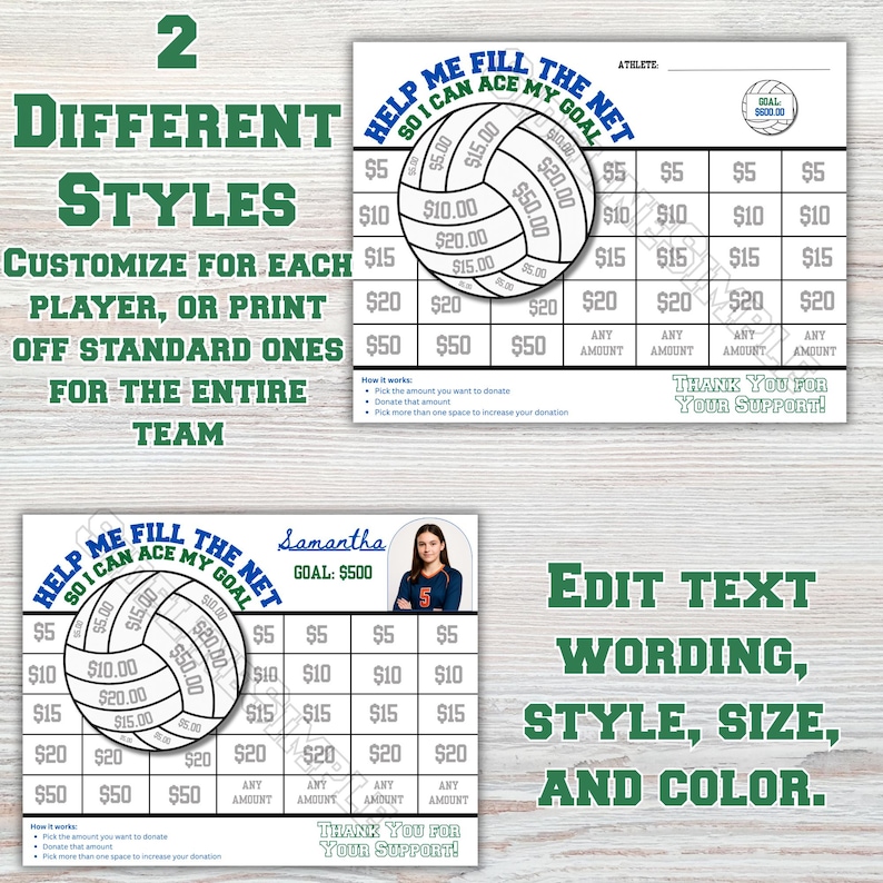 Editable Volleyball Fundraiser Calendar – Pick-a-date Donation Template ...