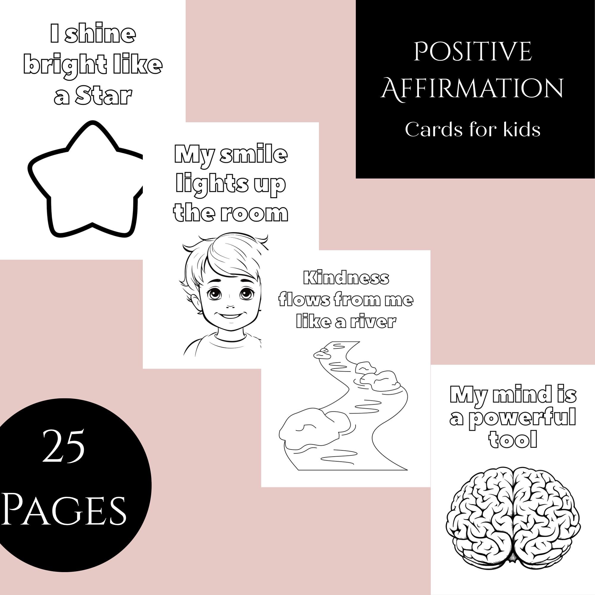 Positive Affirmation Cards for Kids, Motivational Cards, Children's ...