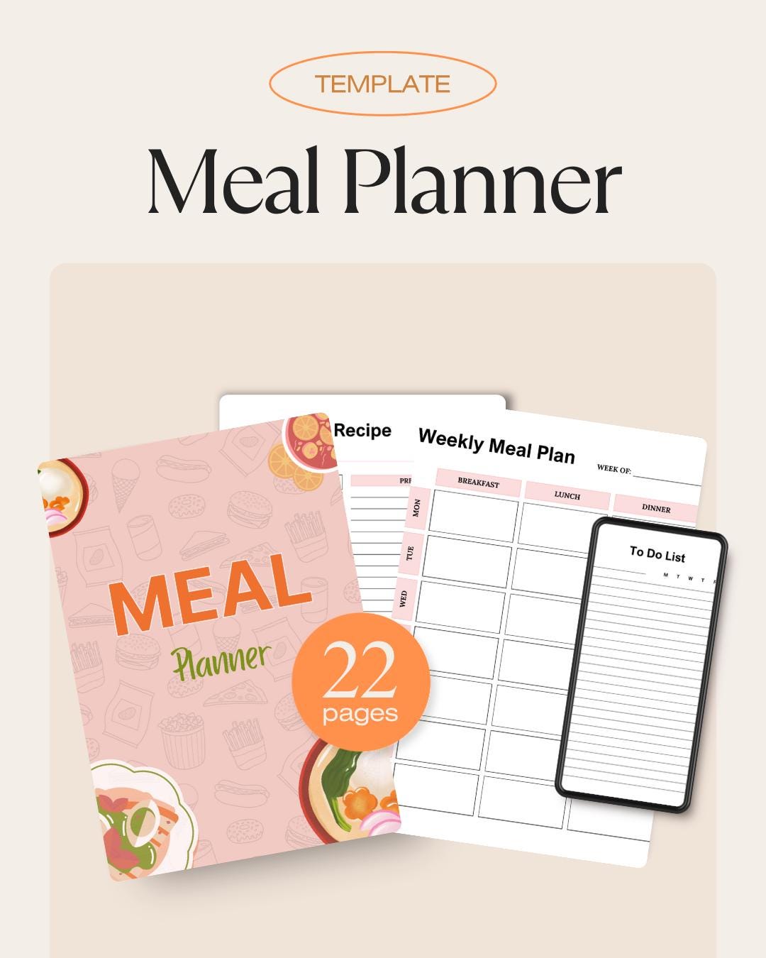 Weekly Meal Planner, Meal Prep Organizer, Diet Tracker, Food Journal ...