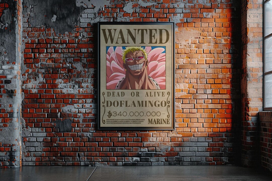 Donquixote Doflamingo Wanted Poster, One Piece Bounty Art, Anime ...