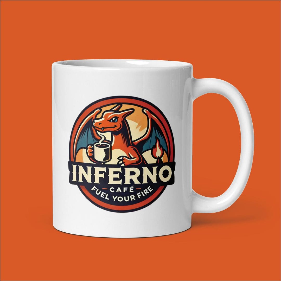 Charizard Coffee Mug | Inferno Cafe Meme Coffee Cup | Funny Pop Culture ...