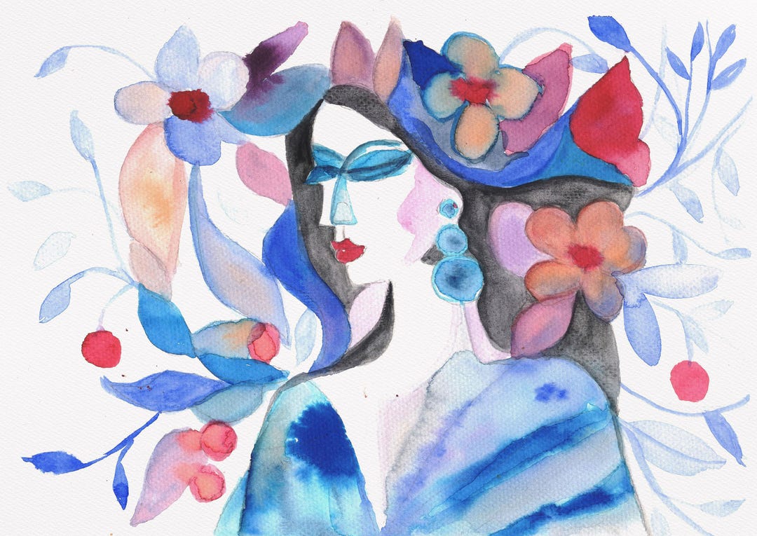 Dreamy Floral Muse – Feminine Watercolor A3 Digital Download - Etsy