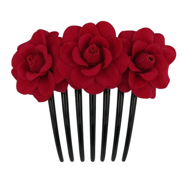 Rose Hair Comb - Etsy