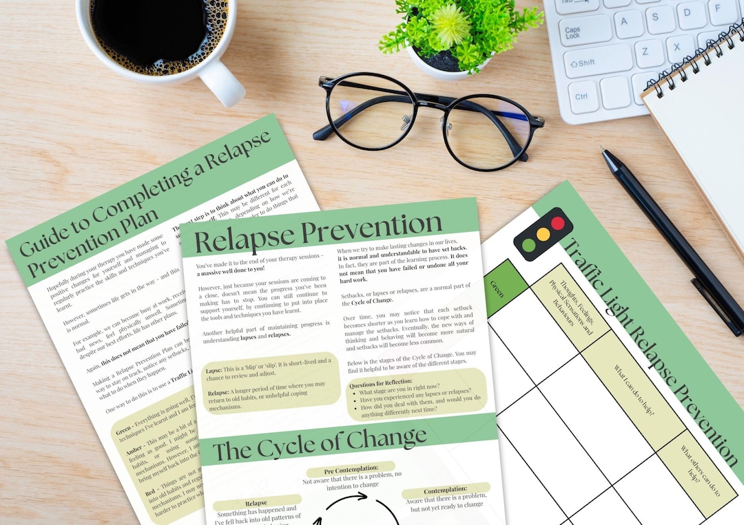 Relapse Prevention Plan CBT Resource Kit – Fillable PDF and ...
