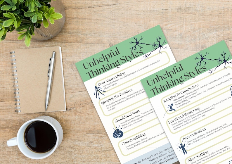 Unhelpful Thinking Styles CBT Handout | Printable and Shareable PDF ...