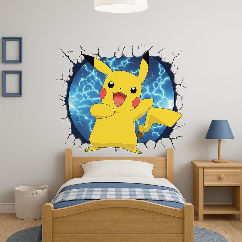 Pikachu Wall Decal - Etsy Australia