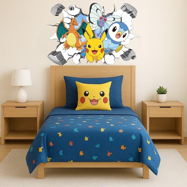 Pikachu Wall Decal - Etsy Australia