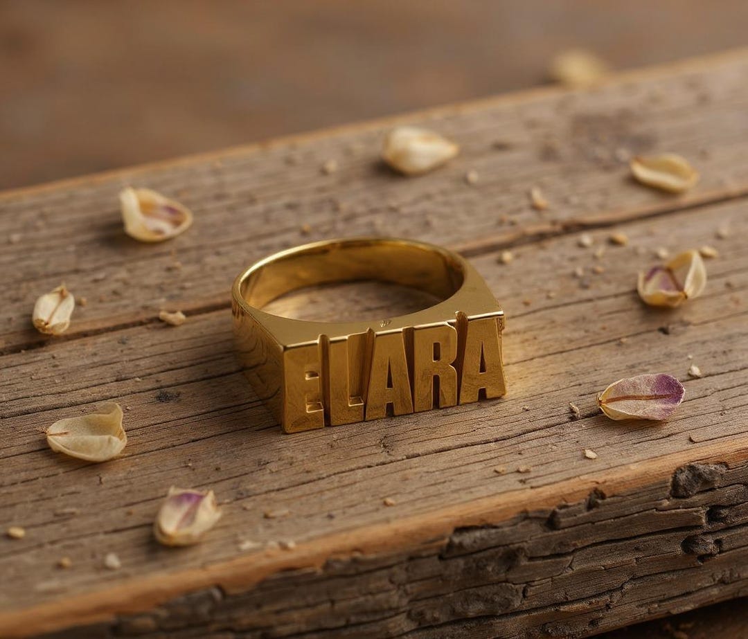 Block Name Ring, Name Keepsake Ring, Name Personalized Ring, Customized ...