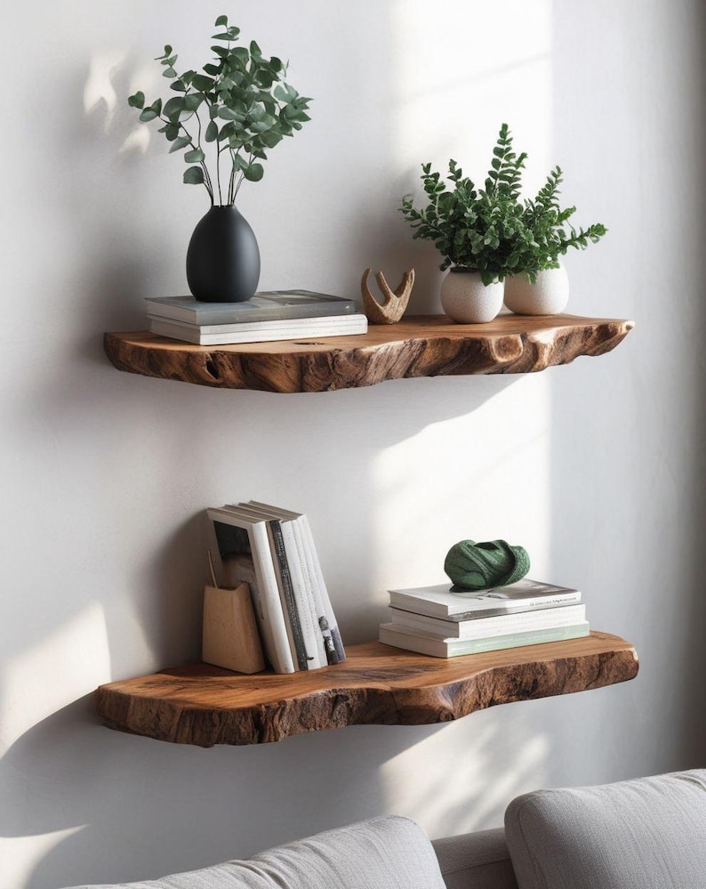 Live Edge Teak Root Floating Shelf: Rustic Wood Wall Decor - Etsy