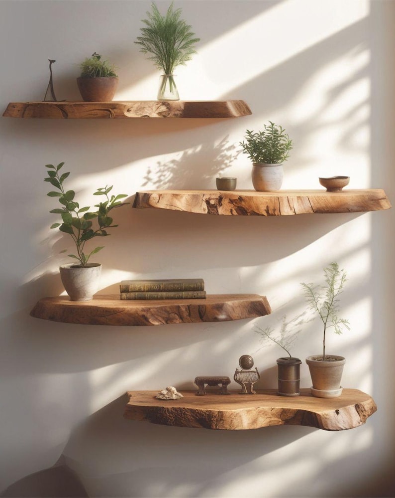 Live Edge Teak Root Floating Shelf: Rustic Wood Wall Decor - Etsy