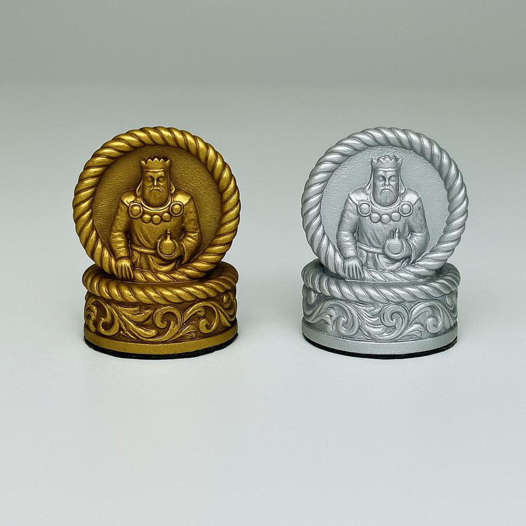 Medieval Chess-inspired Backgammon Checkers – 29mm Gold & Silver Tokens ...