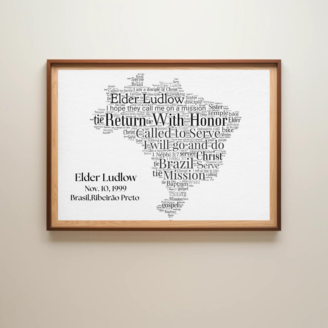 Personalized Missionary Word Art Print – Custom With Name, Location of ...