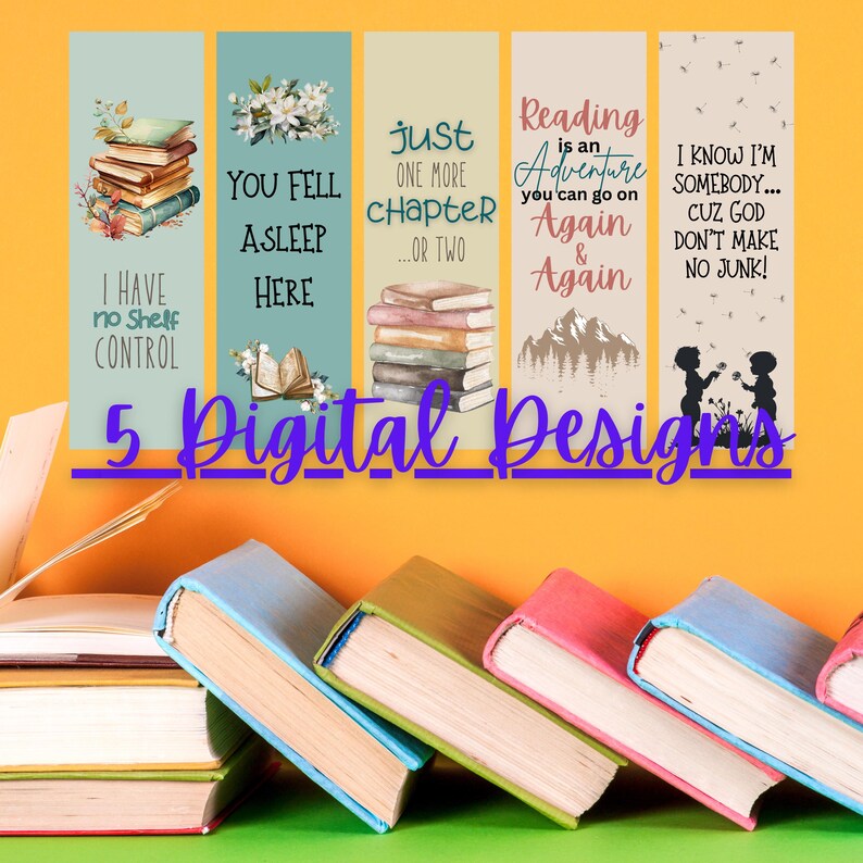 Stacked Books Printable Bookmarks for Book Lovers, Reading is an ...
