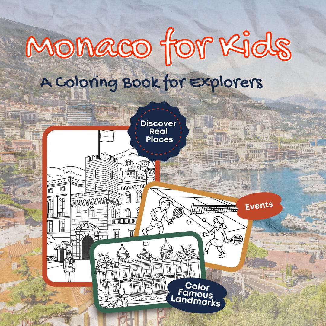 Discover Monaco – Kids Coloring Book Featuring Famous Landmarks, Yachts ...
