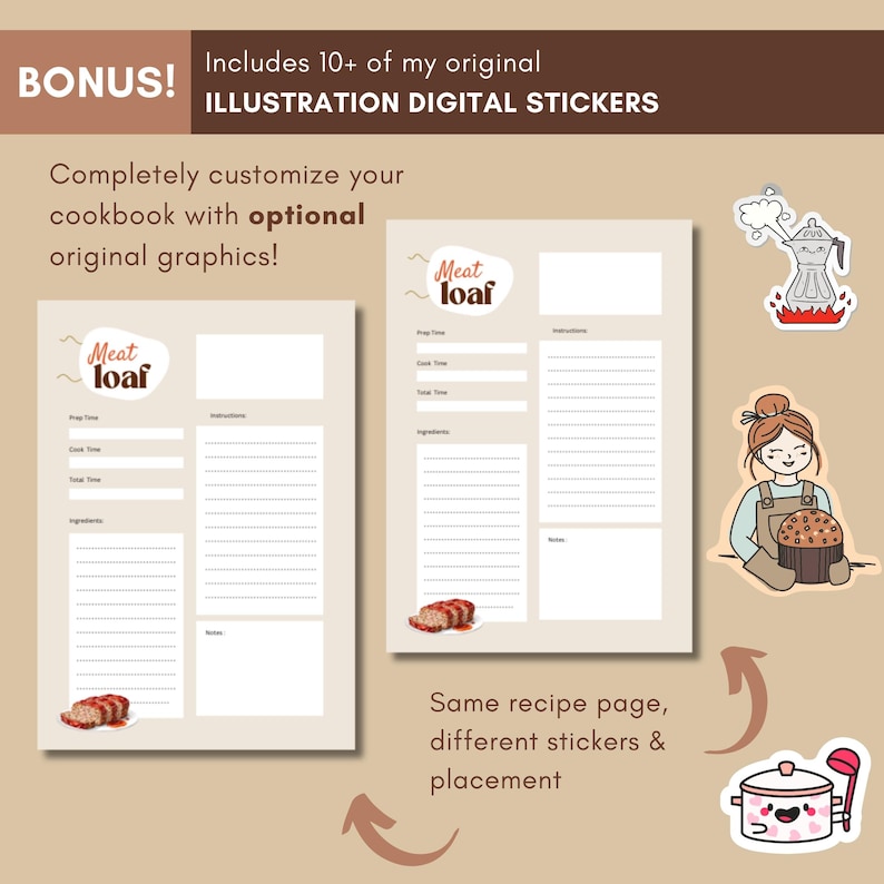 Editable Cookbook Template Canva, Family Recipe Book (digital Download) - Etsy