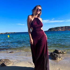 Backless Maxi Dress Sewing Pattern, DIY Summer Halter Dress With Front ...