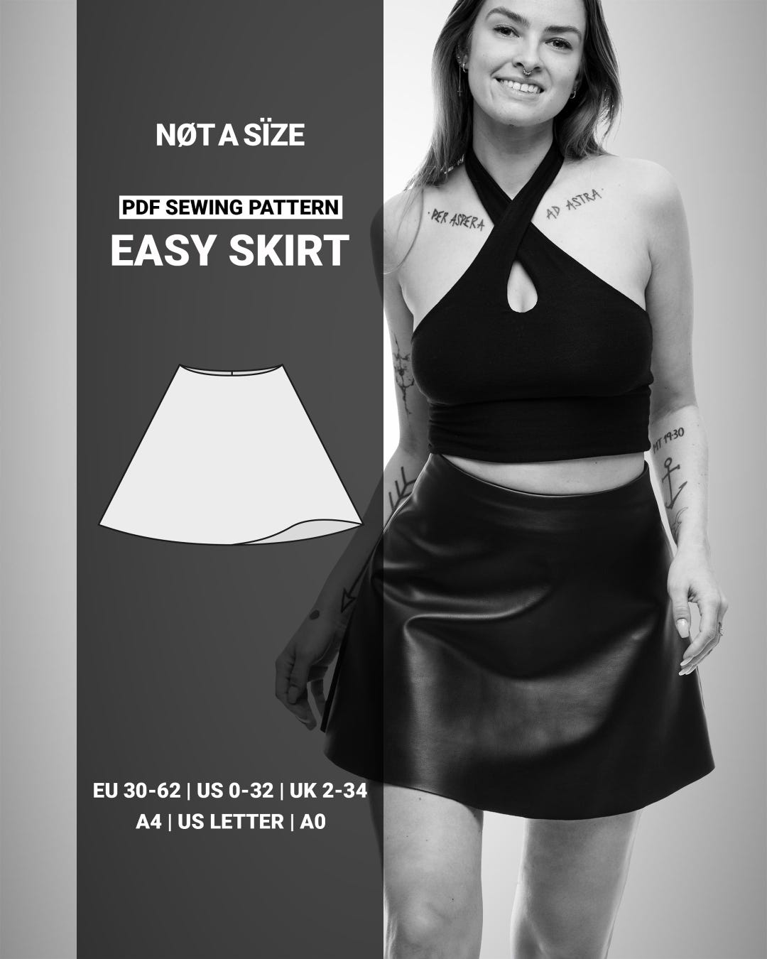 A-line Mini Skirt PDF Sewing Pattern, Flared Women’s Skirt With ...