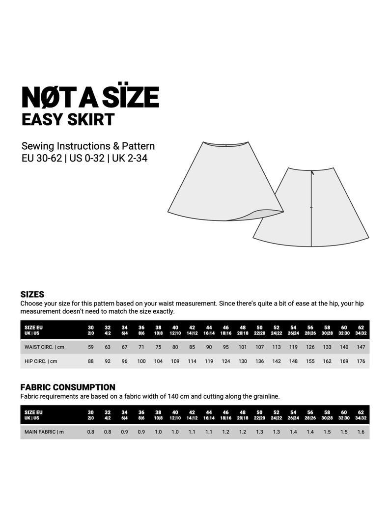 A-line Mini Skirt PDF Sewing Pattern, Flared Women’s Skirt With ...