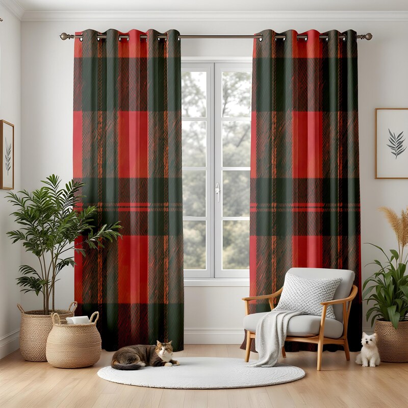Buffalo Plaid Curtains - Etsy