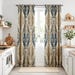 Dusty Blue Damask Blackout Curtains, Classic Floral Window Panels for ...