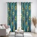 Peacock Feather Curtains for Living Room, Glam Exotic Drapes in Teal ...