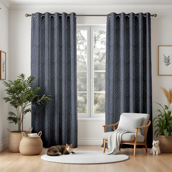 Navy Curtains - Etsy