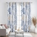 Vintage Seashell Living Room Curtains, Blue and Beige Ocean Botanical ...