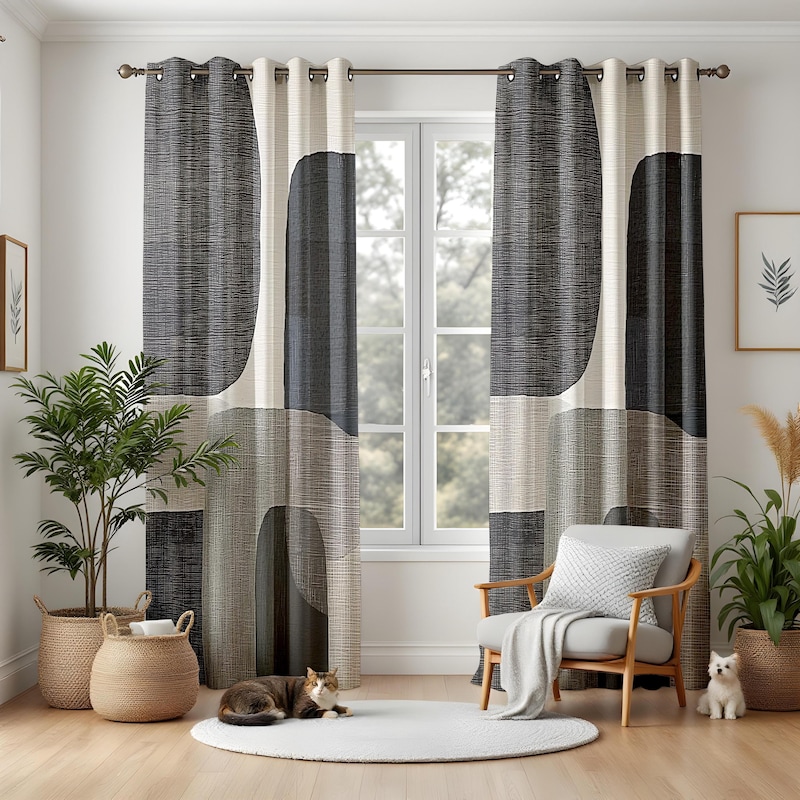 Colorblock Curtains - Etsy