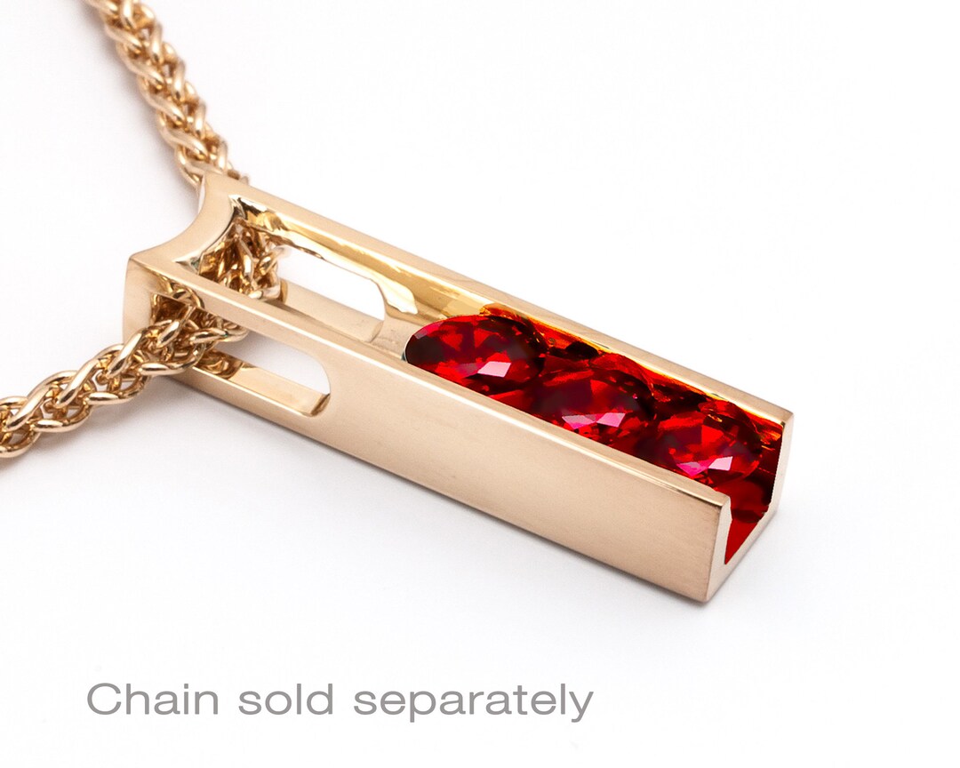 Ruby and 14k Gold Pendant, July Birthstone, Birthtone Jewelry, Chatham Rubies, Ruby Jewelry ...