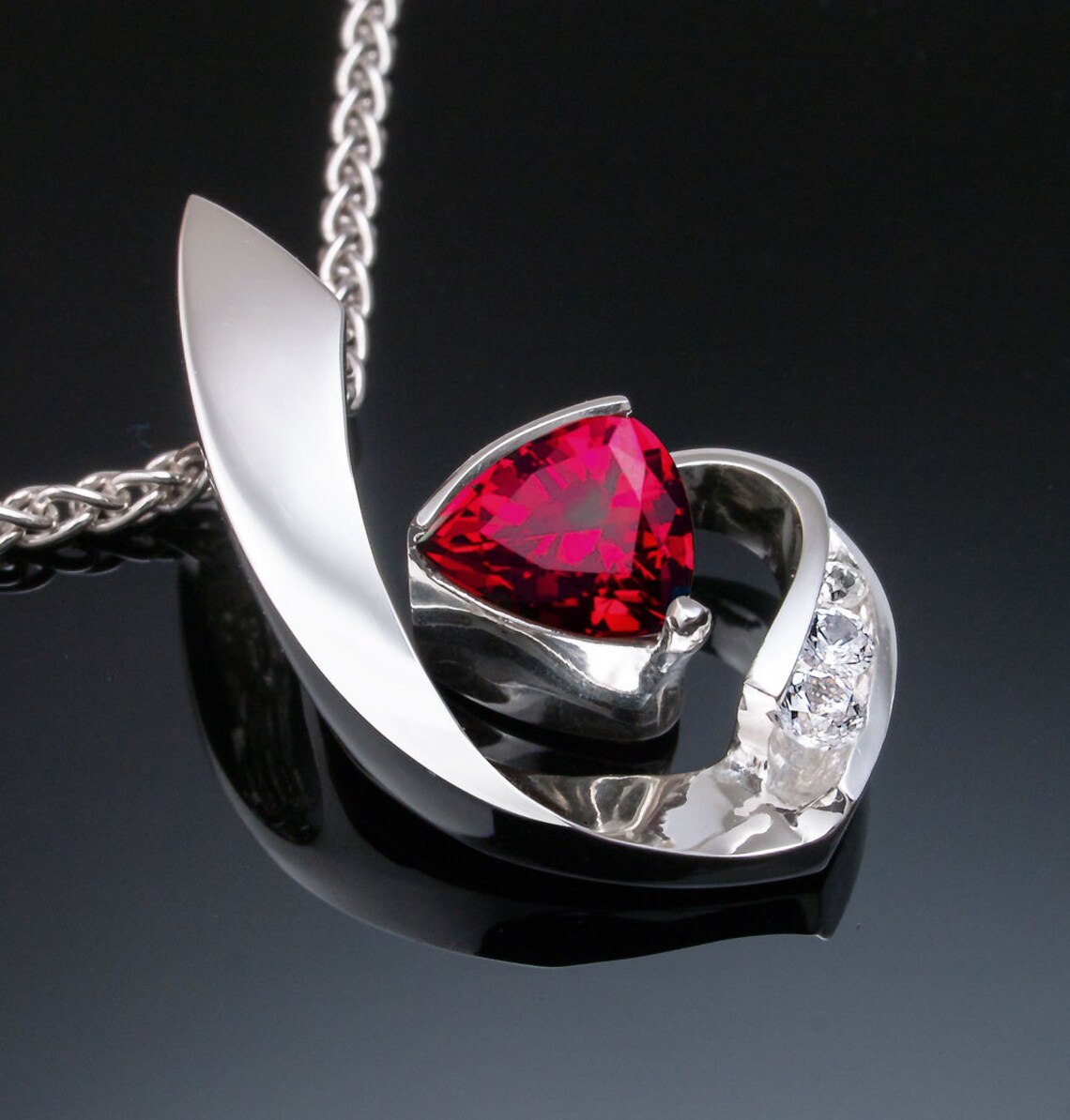 Chatham Ruby Necklace Fine Jewelry July Birthstone Necklace - Etsy