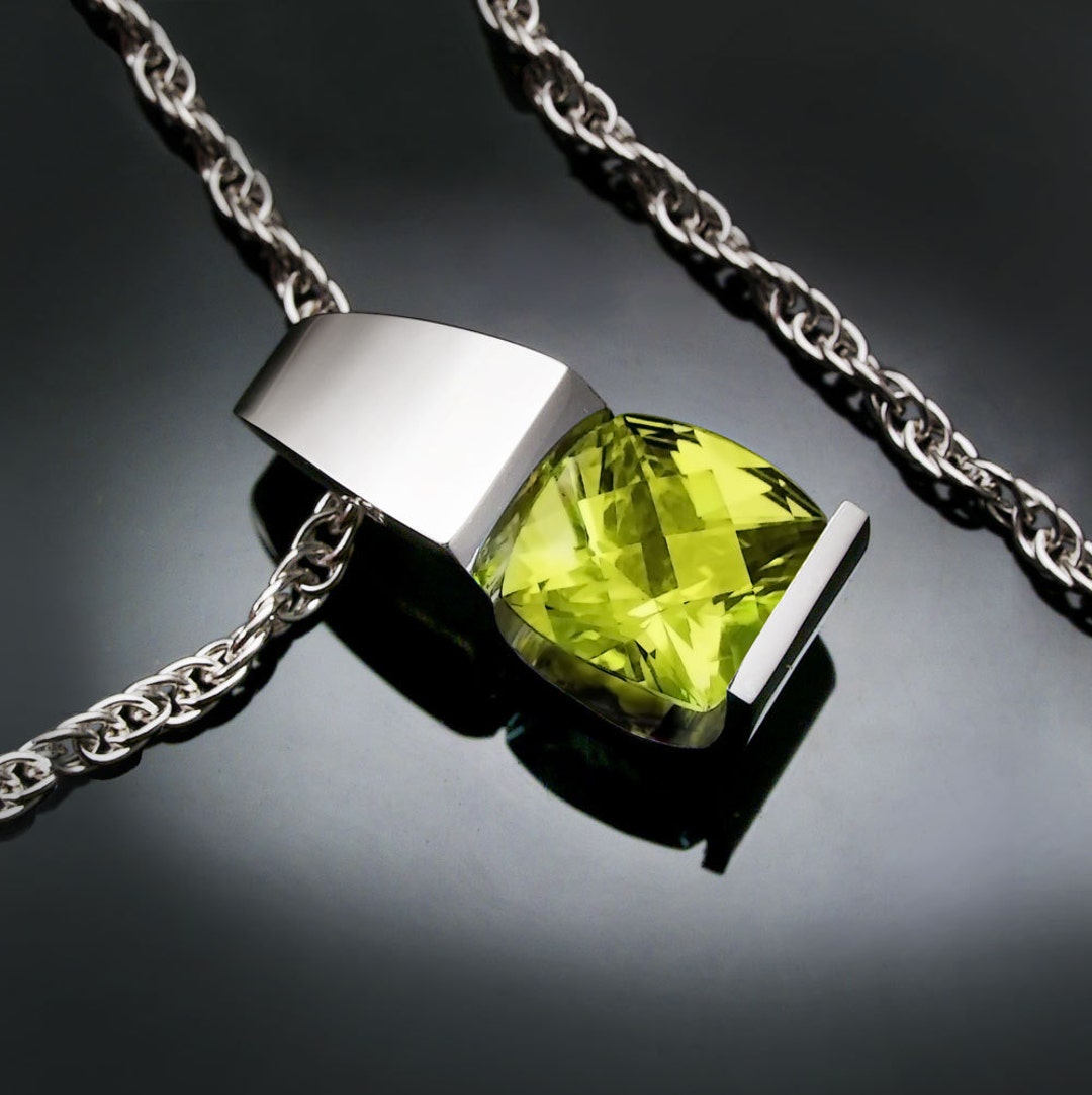 Peridot Necklace, Peridot Pendant, Silver Pendant, August Birthstone ...