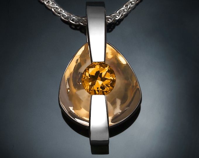 Citrine Necklace Citrine Pendant November Birthstone - Etsy