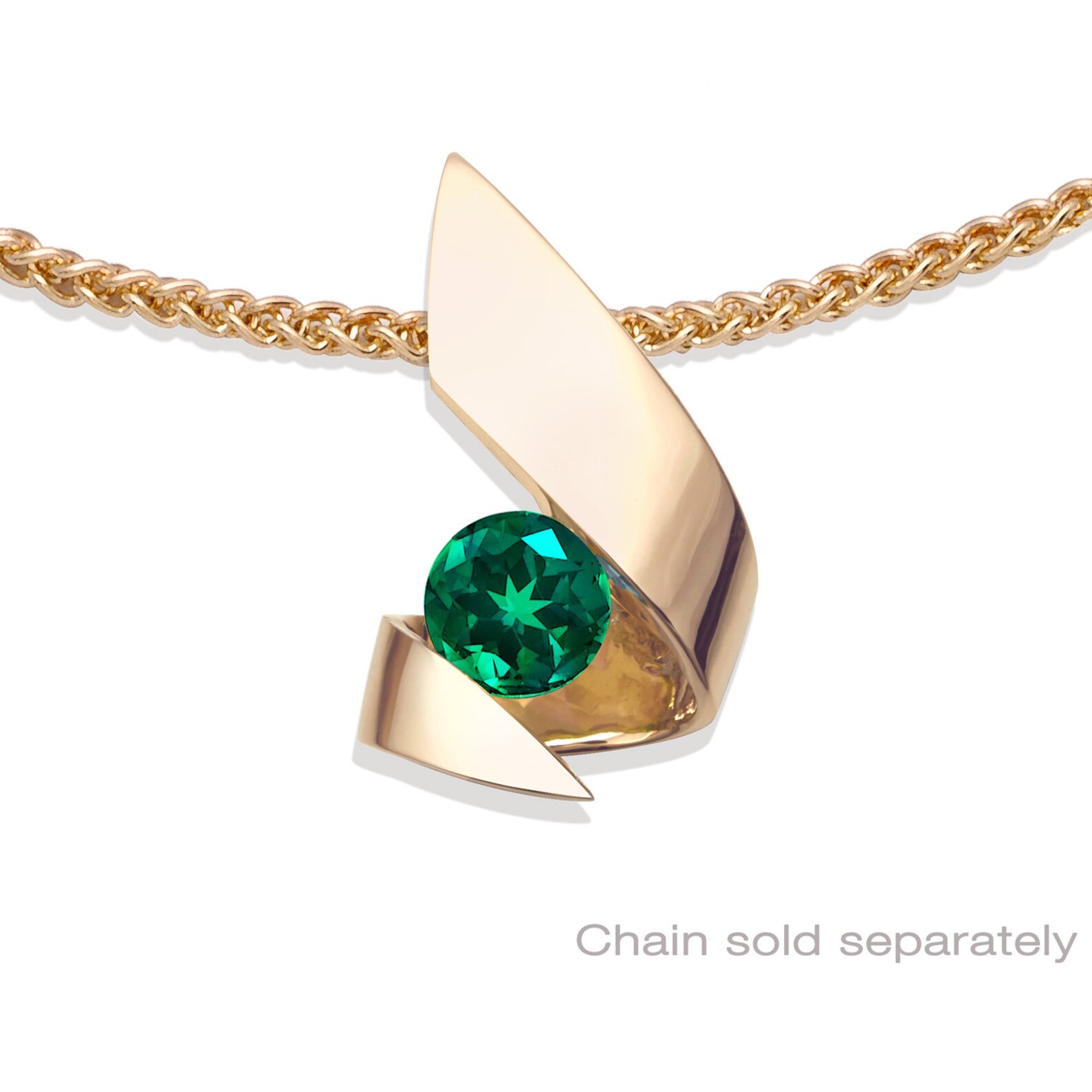 14k Gold and Emerald Pendant CHAIN SOLD SEPARATELY May - Etsy