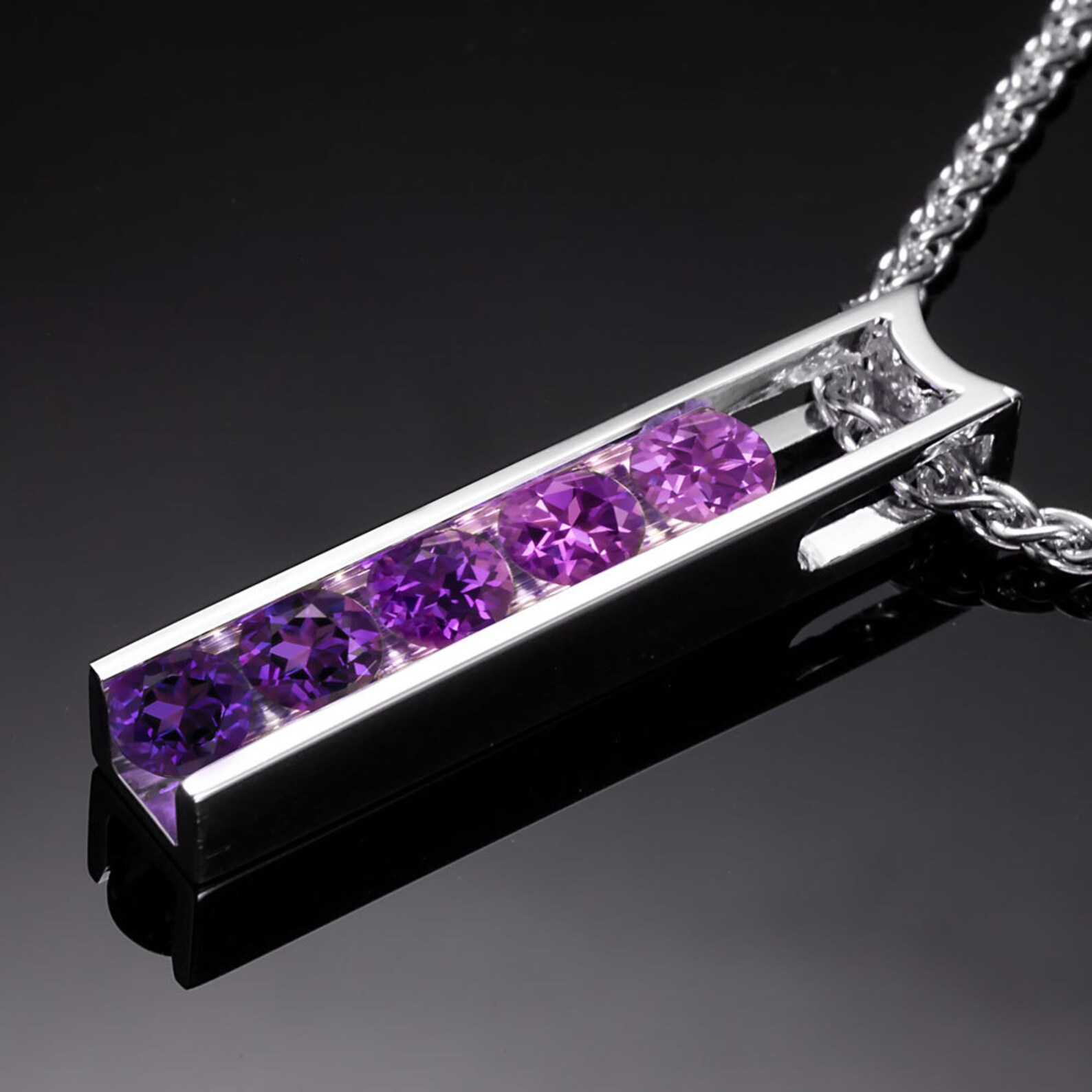 Amethyst Necklace February Birthstone Necklace Ombre - Etsy