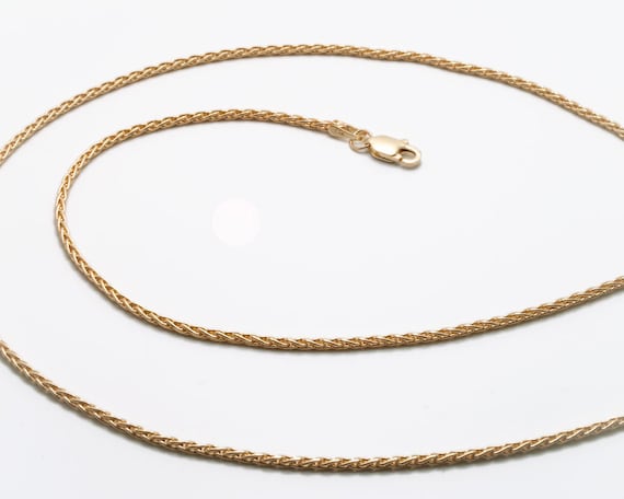 1.5mm 18 14k Gold Diamond Cut Wheat Chain - Etsy