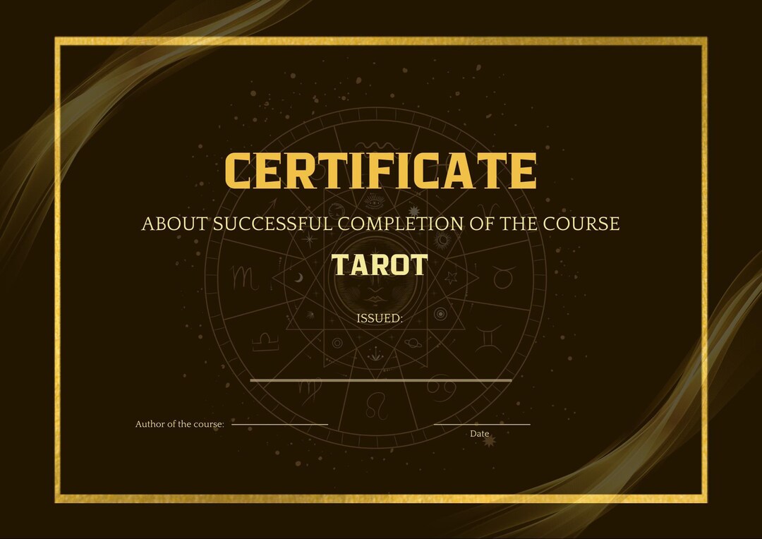 Tarot Course Certificate – Digital Download - Etsy