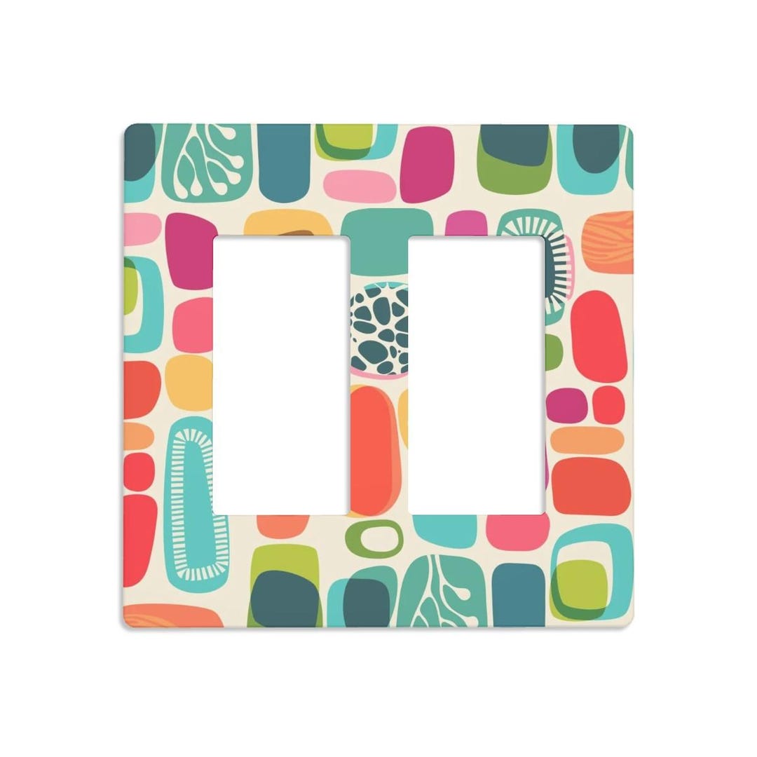 Mid Mod Amoeba Designed Switch Cover 2-gang 2 Decorator Screwless Wall ...