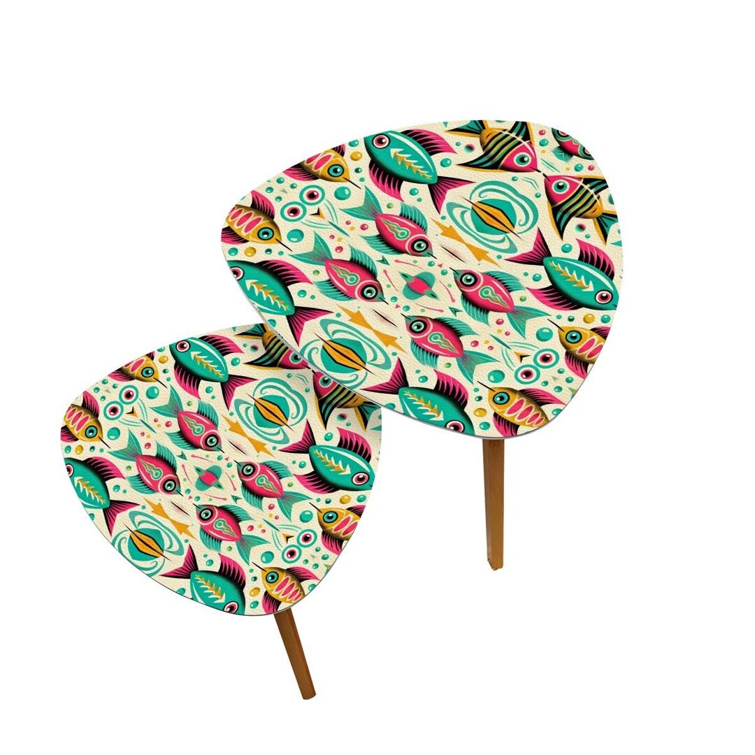 Atomic Fish Mid Century Modern Fish Art Nesting Table Set of 2 (made in ...