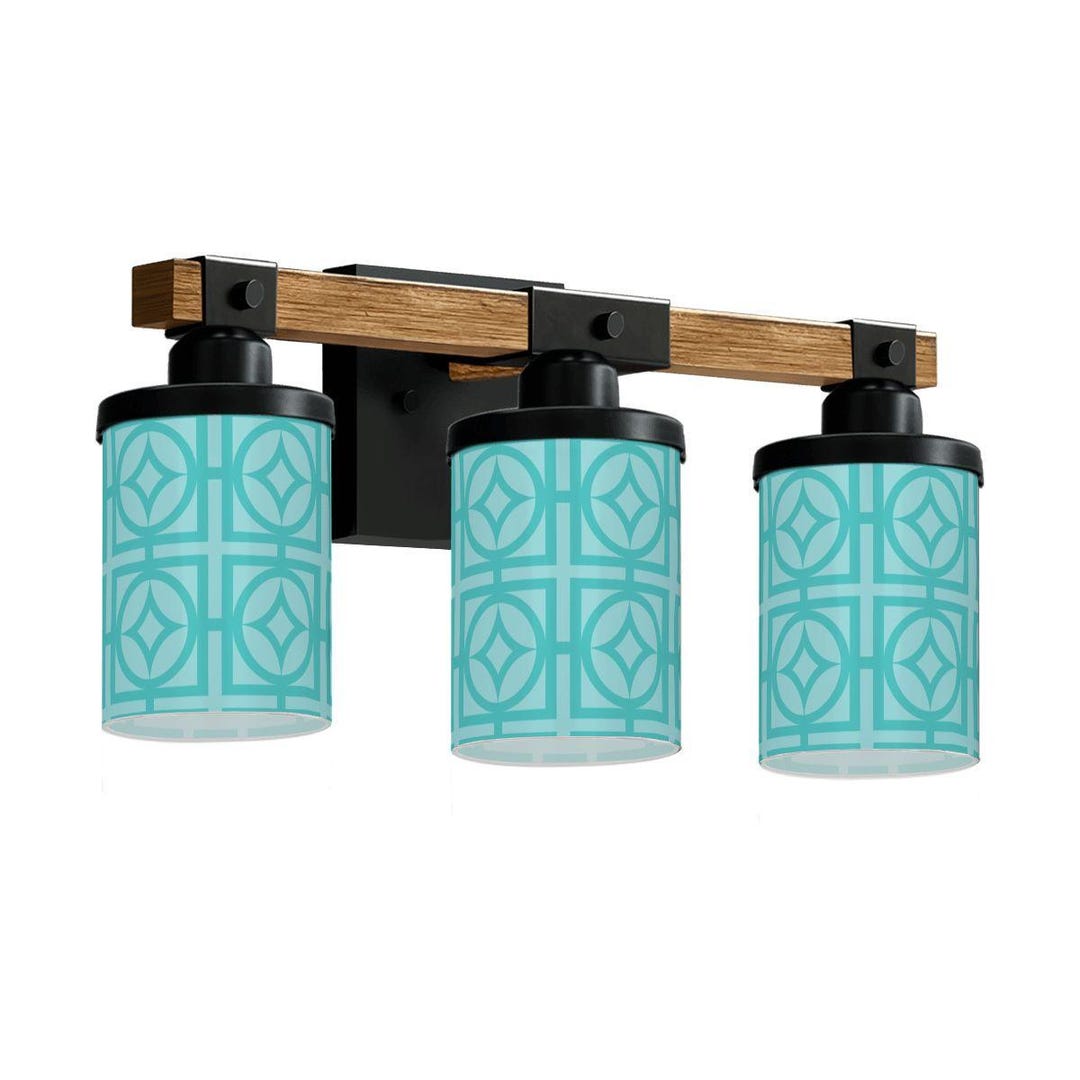 Breeze Block Mid Century Modern Blue Retro Mod Vanity Light Fixture - Etsy